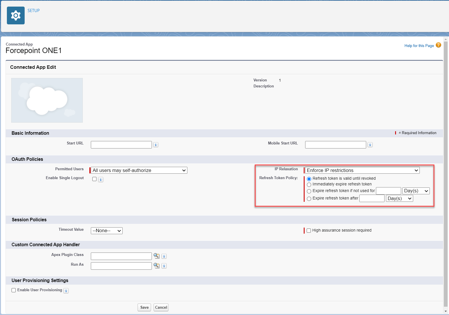 Configuring Salesforce connected app - Lightning view
